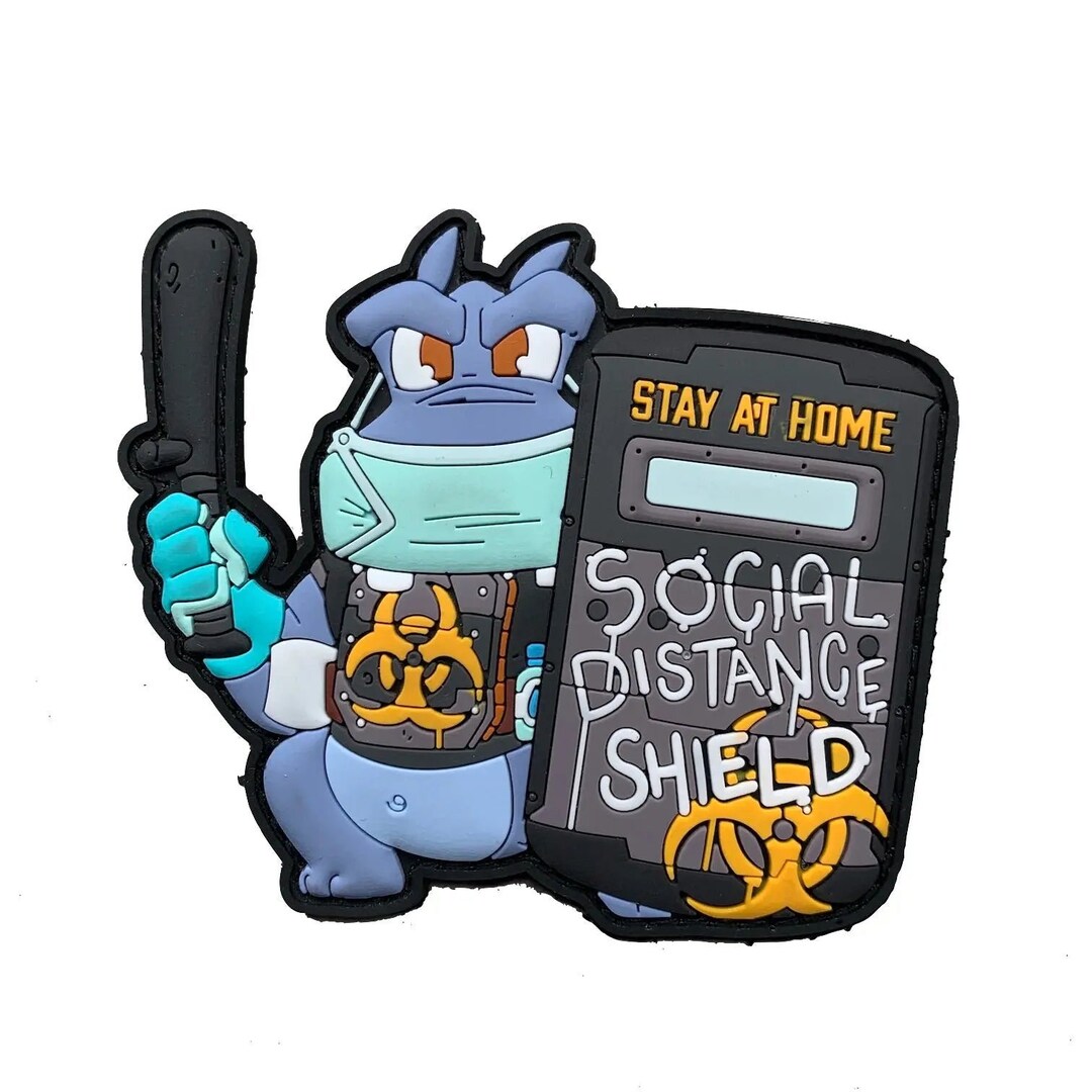 PATCHLAB SOCDIST Hippo PVC Morale Patches Velcro Hook and Loop Patches Velcro Patches for ...