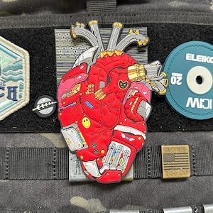Patchlab Cybr Cyber Heart Punk Mecha Robot Mechanical PVC Morale Patch ...