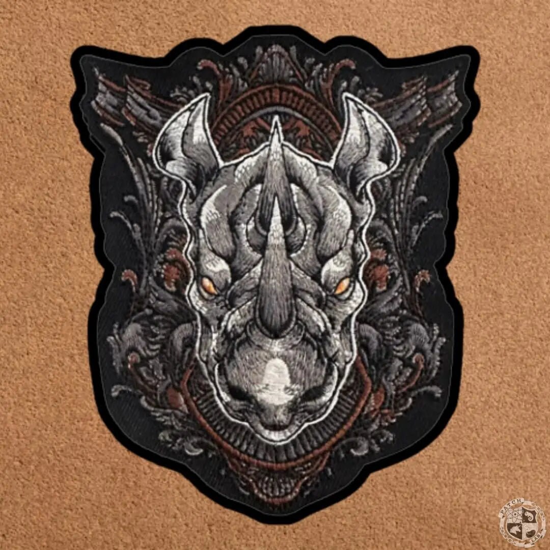 PATCHLAB Rhino Trophy Morale Patches | Embroidered Patches for Clothes | Hook and Loop Patches ...