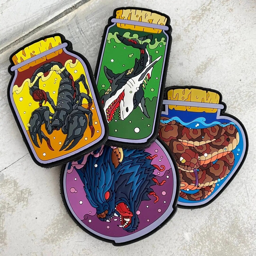 PATCHLAB Species in a Jar PVC Morale Patches Hook and Loop | Hook and Loop Patches | Backpack ...