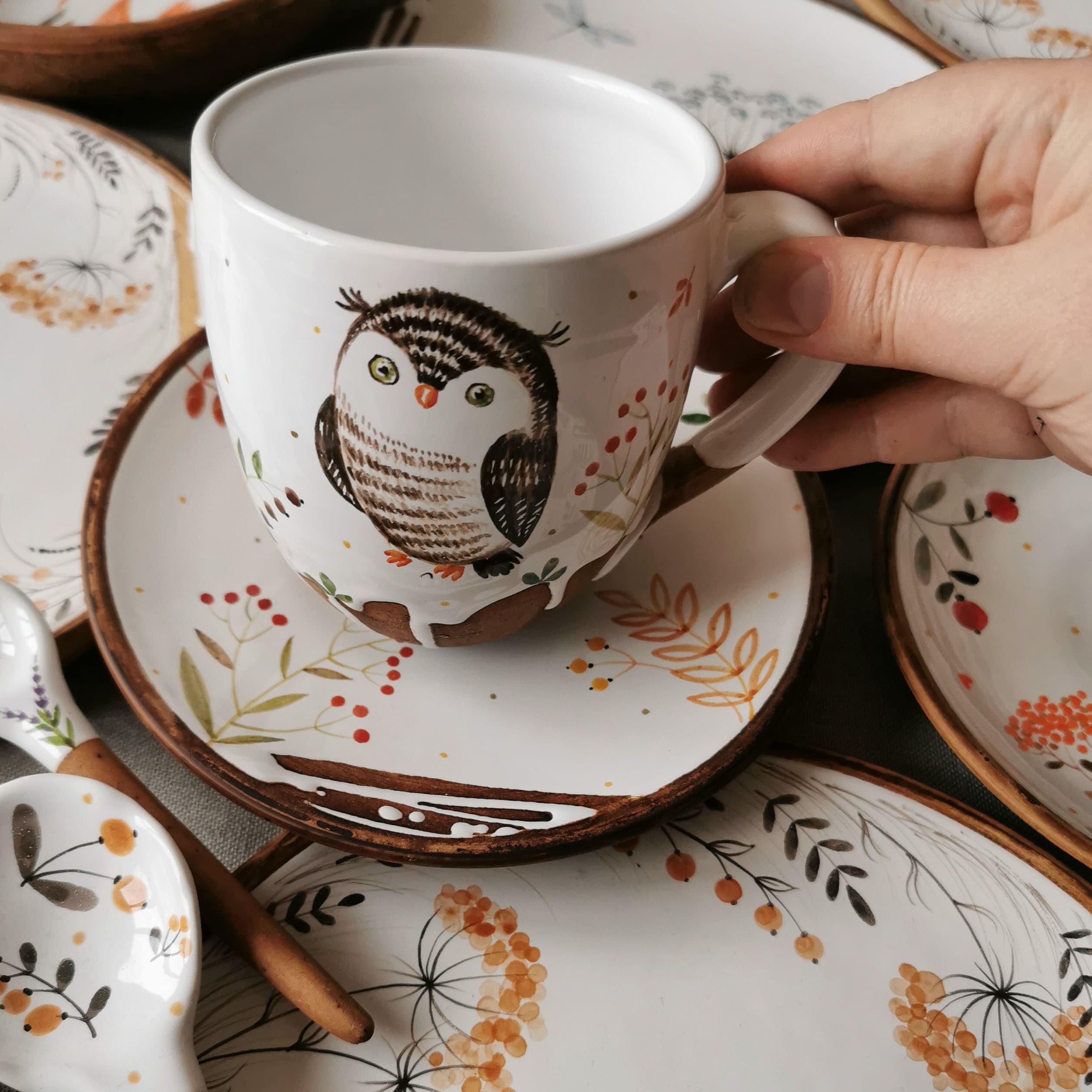 A Cup With a Cute Owl Hand-drawn Especially for You Handmade - Etsy