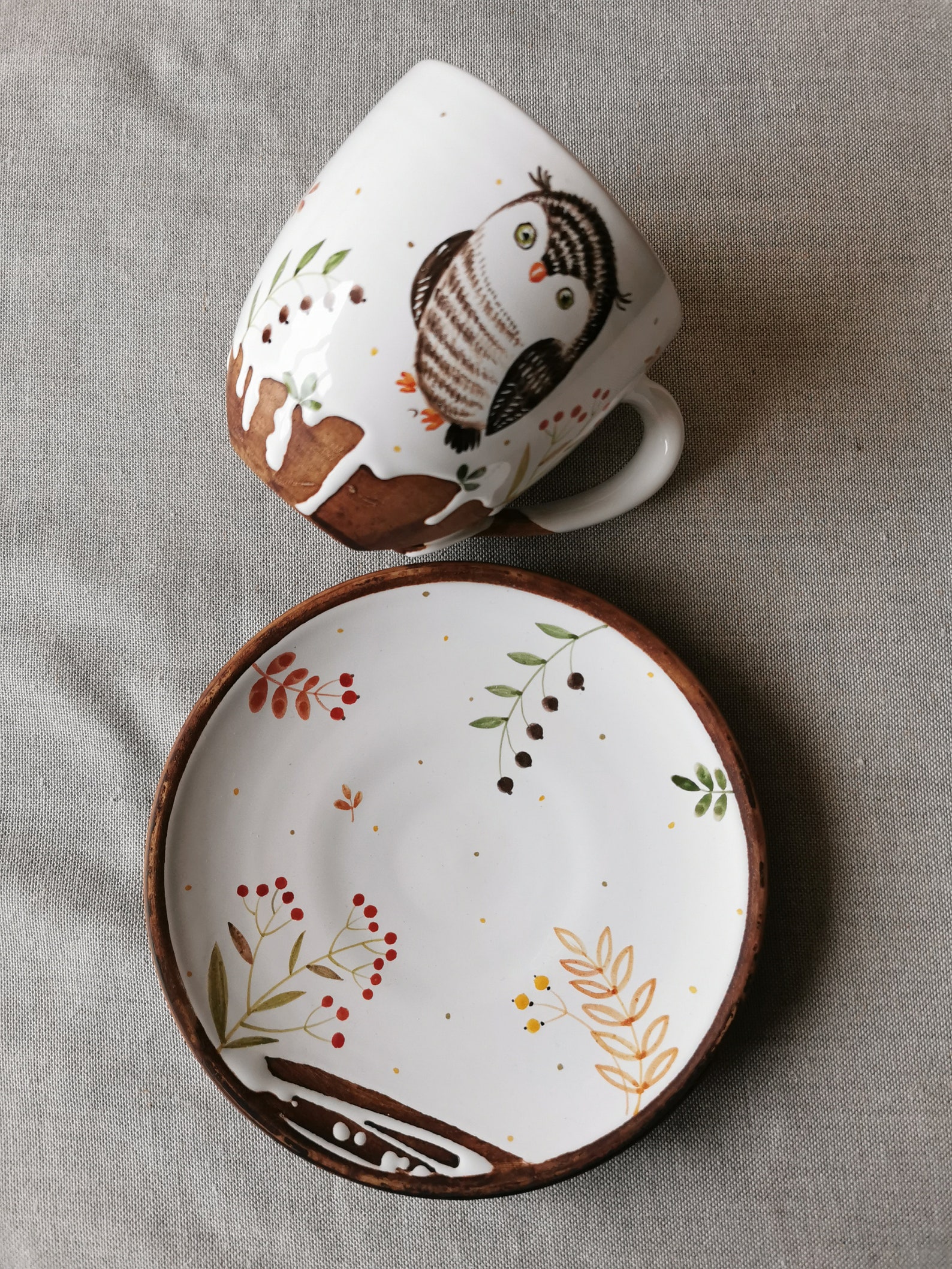 A Cup With a Cute Owl Hand-drawn Especially for You Handmade - Etsy