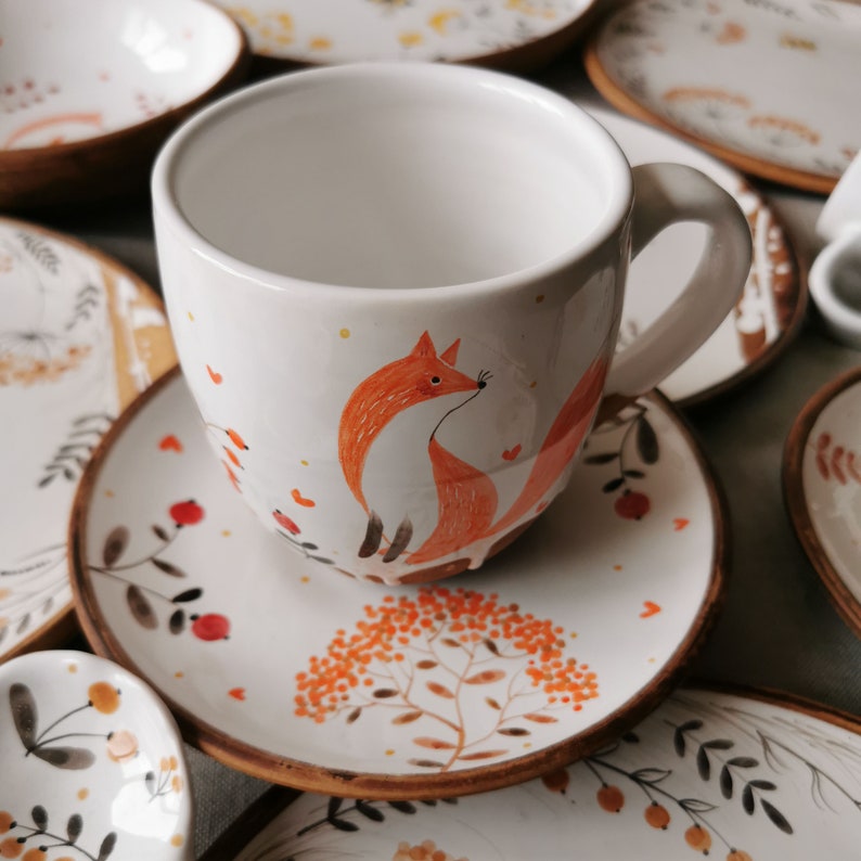 Hand Painted Tactile Bowl Cute Fox Plate for Baby Gift for - Etsy