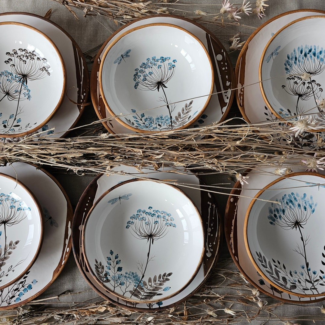 Hand Painted Dinnerware Set (bowls, Plates) for Family Gatherings, a ...
