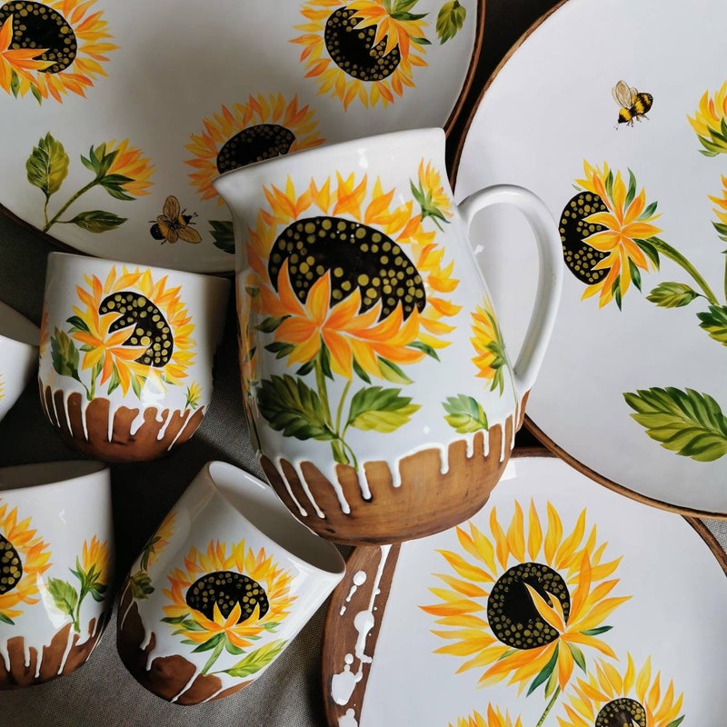 Sunflower Pitcher - Etsy