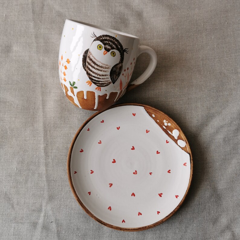 A Cup With a Cute Owl Hand-drawn Especially for You Handmade - Etsy