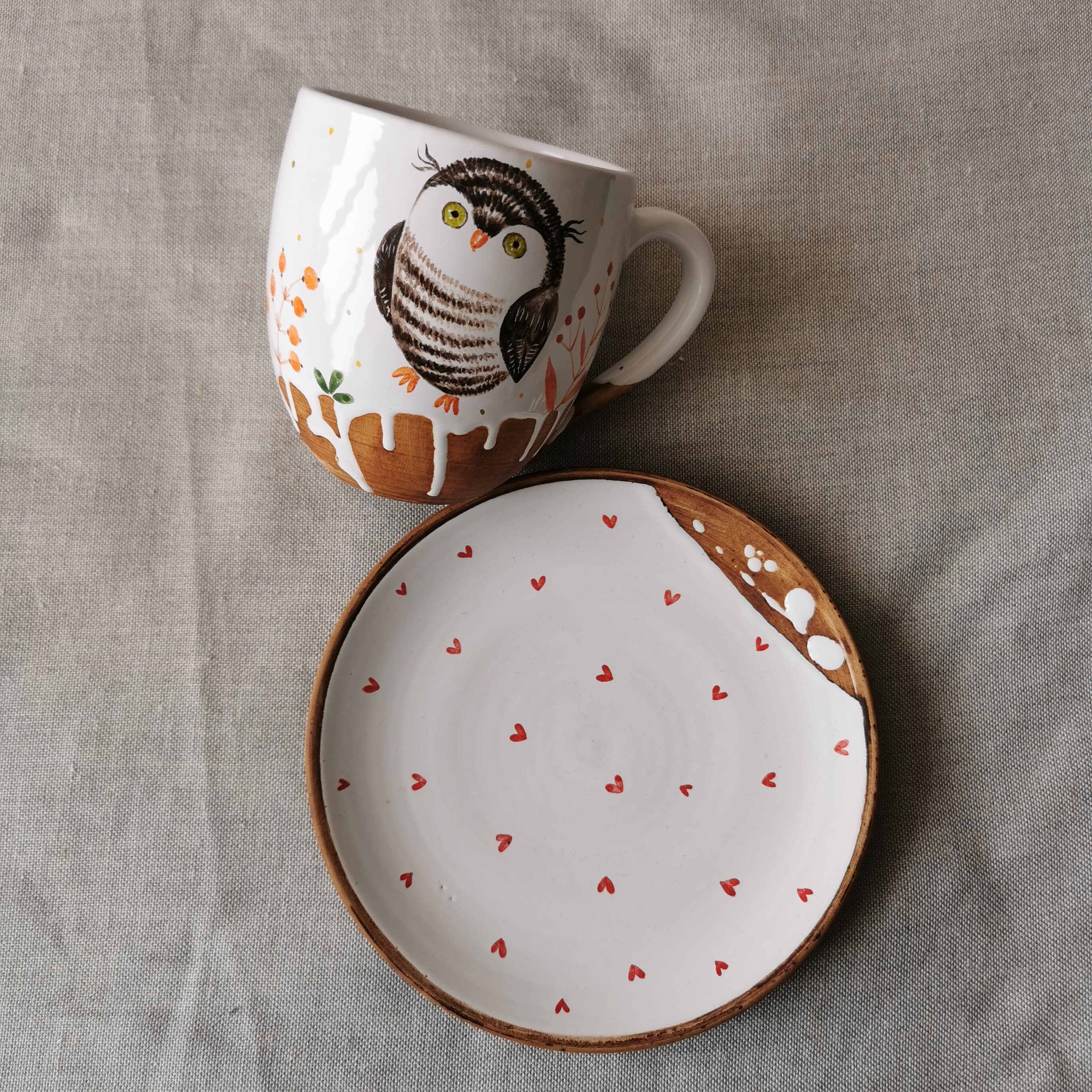 A Cup With a Cute Owl Hand-drawn Especially for You Handmade - Etsy