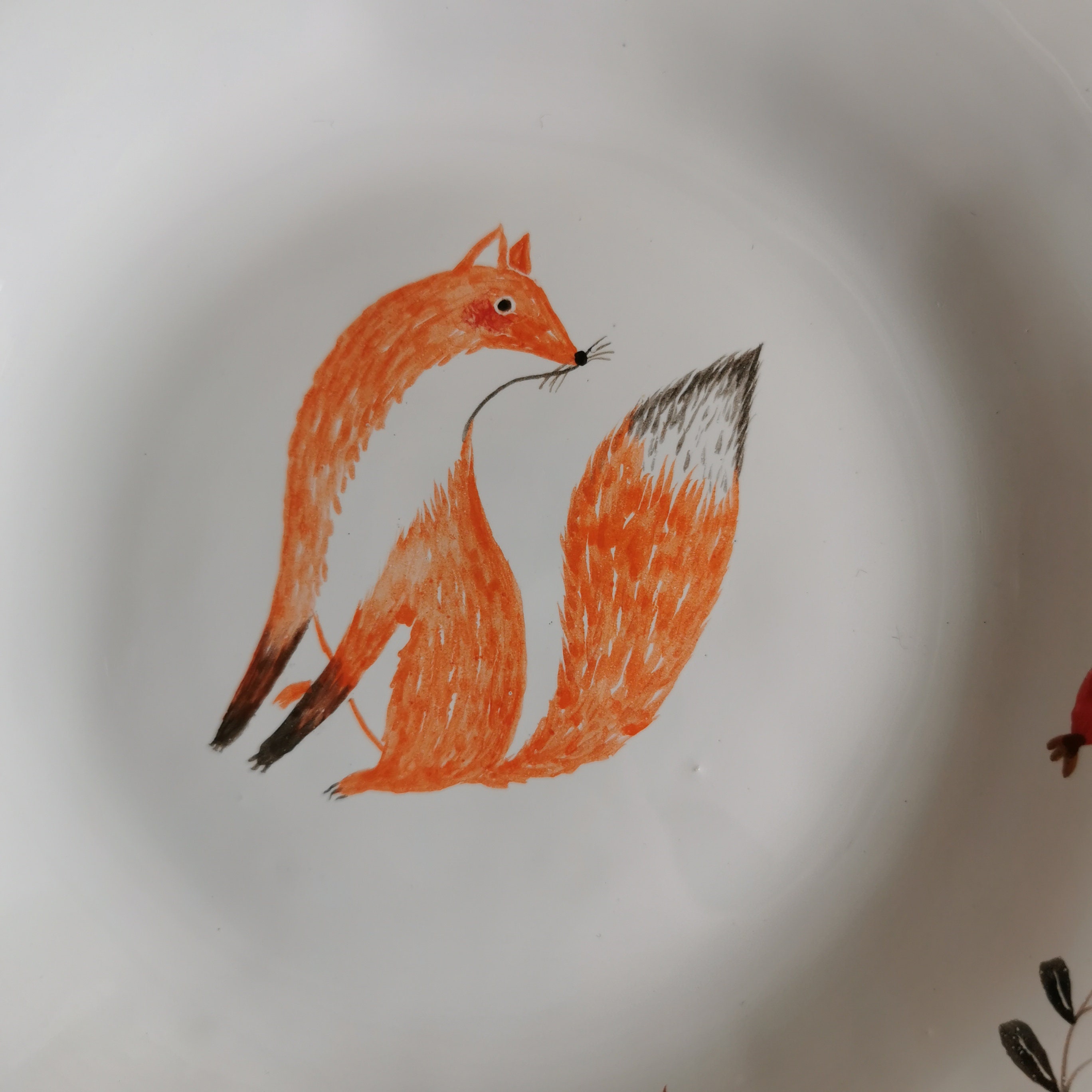 Beautiful Dinner Plate With Fox in the Fall Forest by Osokaart - Etsy