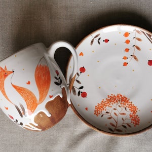 Hand Painted Tactile Bowl, Cute Fox, Plate for Baby, Gift for Beloved ...