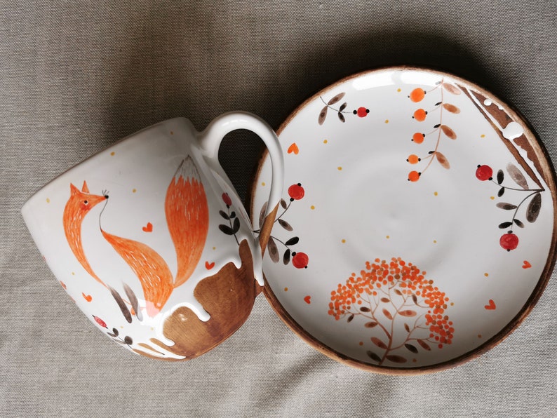 Hand Painted Tactile Bowl Cute Fox Plate for Baby Gift for - Etsy