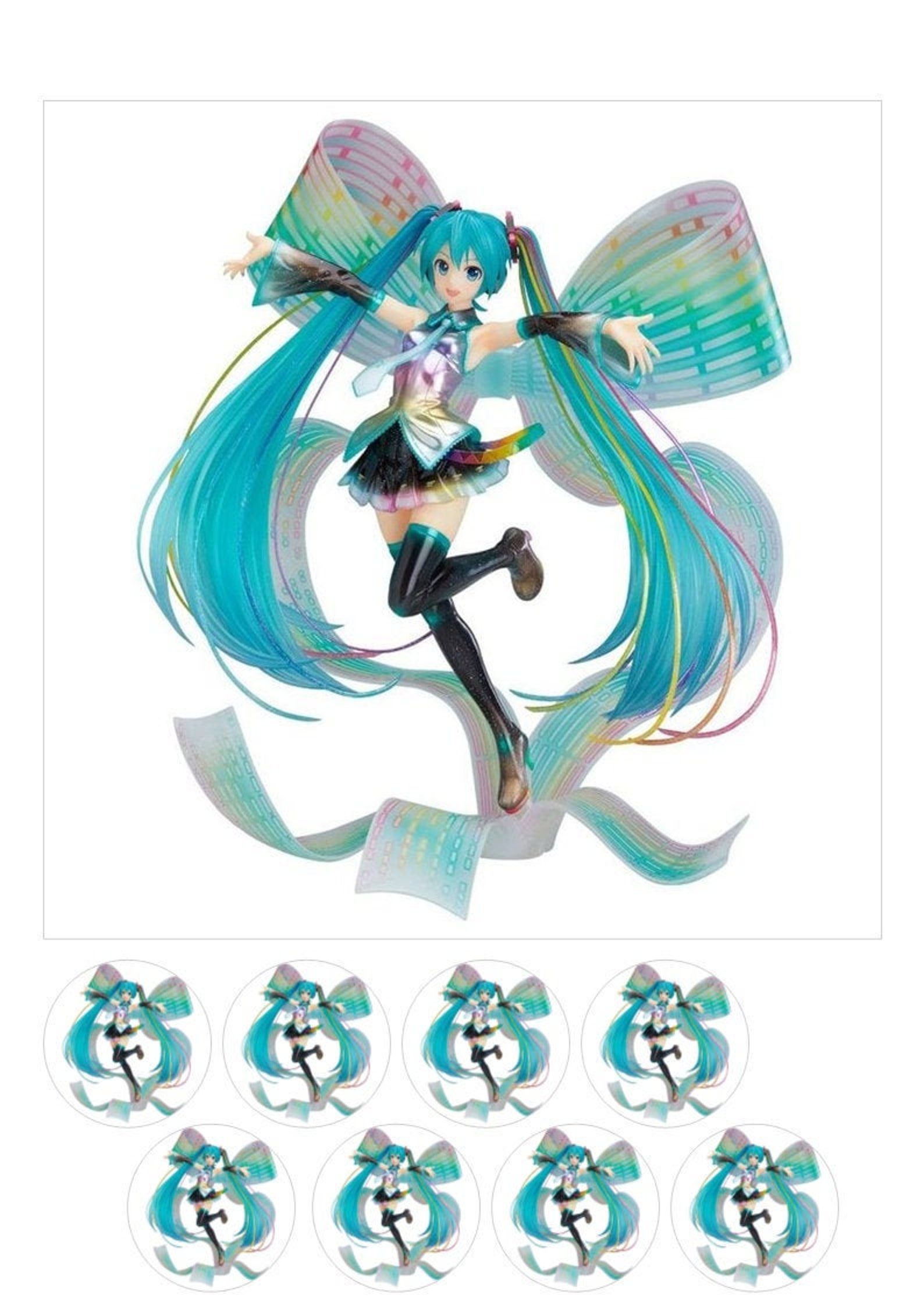 Anime Hatsune Miku Cake Cupcake Toppers Birthdays Cosplay | Etsy