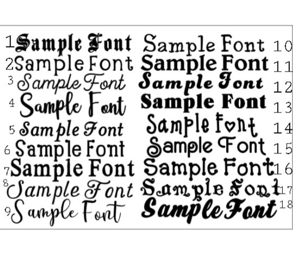 Custom Name Decals Custom Font Decals Font Decals Name - Etsy