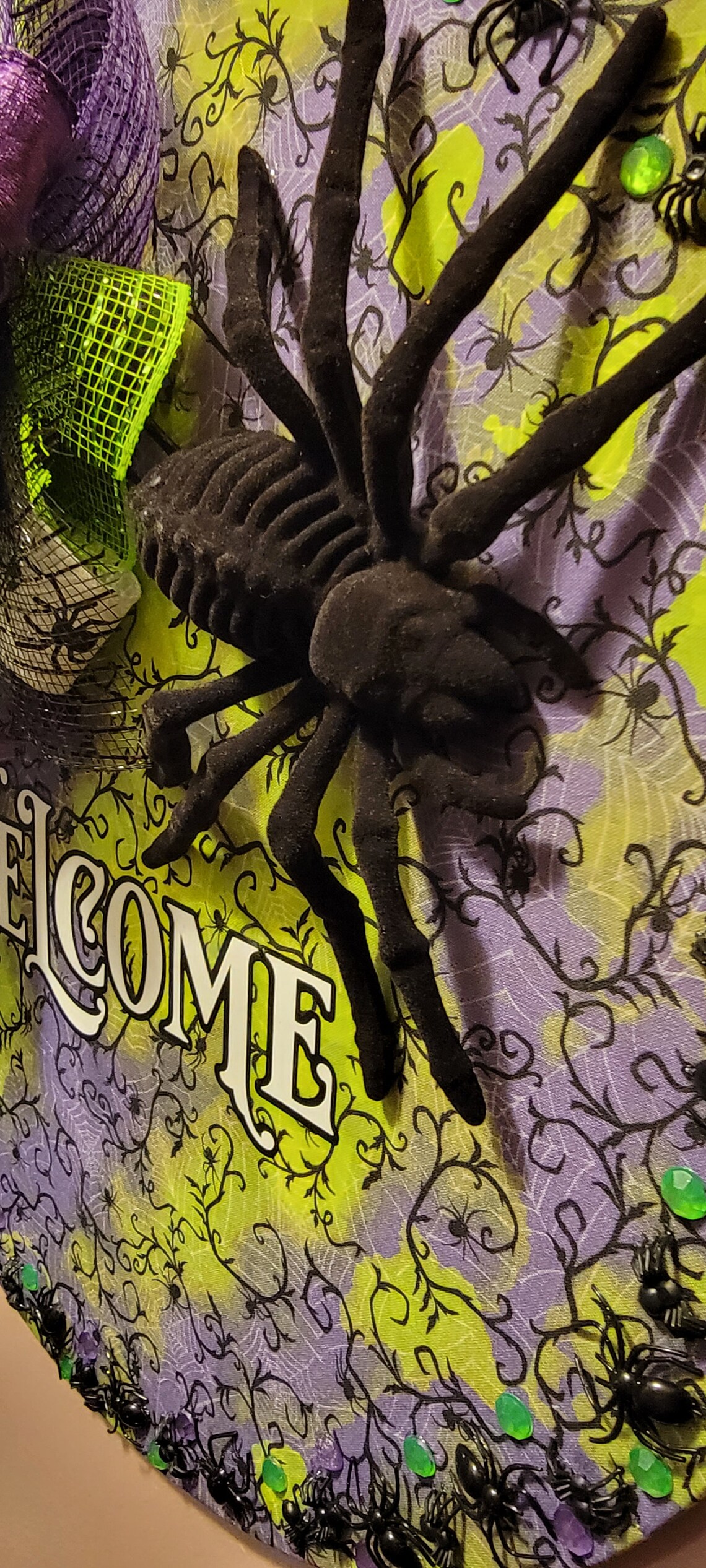 Door Sign, Halloween Door Sign, Jeweled Door Sign, 3d Spider Wall ...