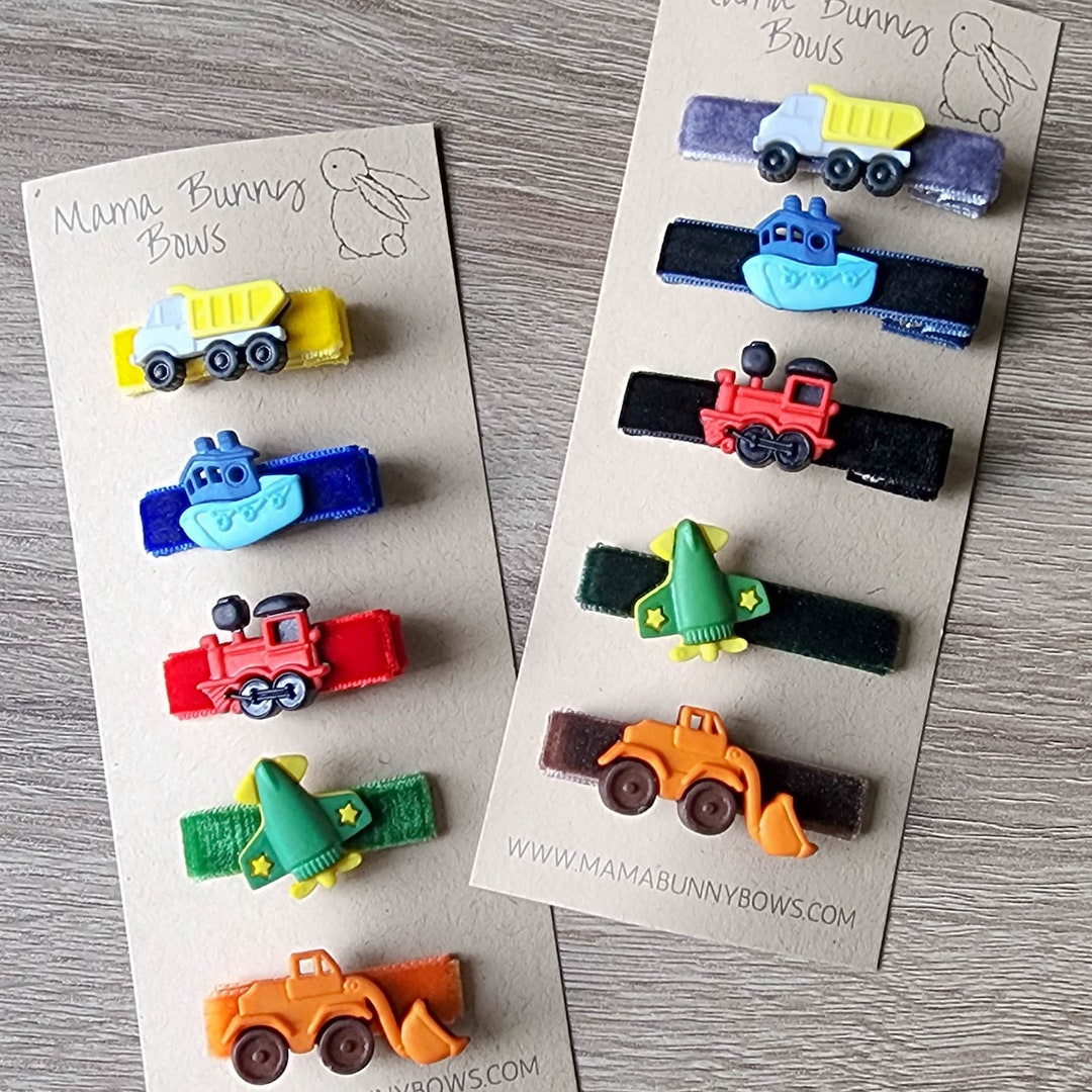 Vehicles Trucks Velvet Hair Clips, for the Boys Bar Hair Clips, Baby ...