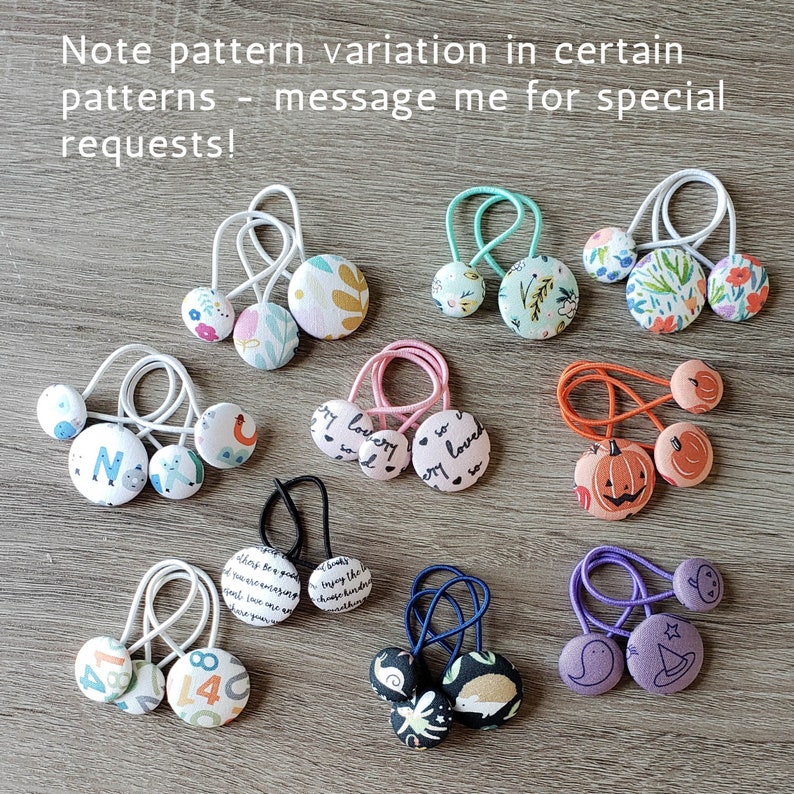 Ponytail Bobbles Choose Your Pattern, Ponytail Holders, Pigtail Clips ...