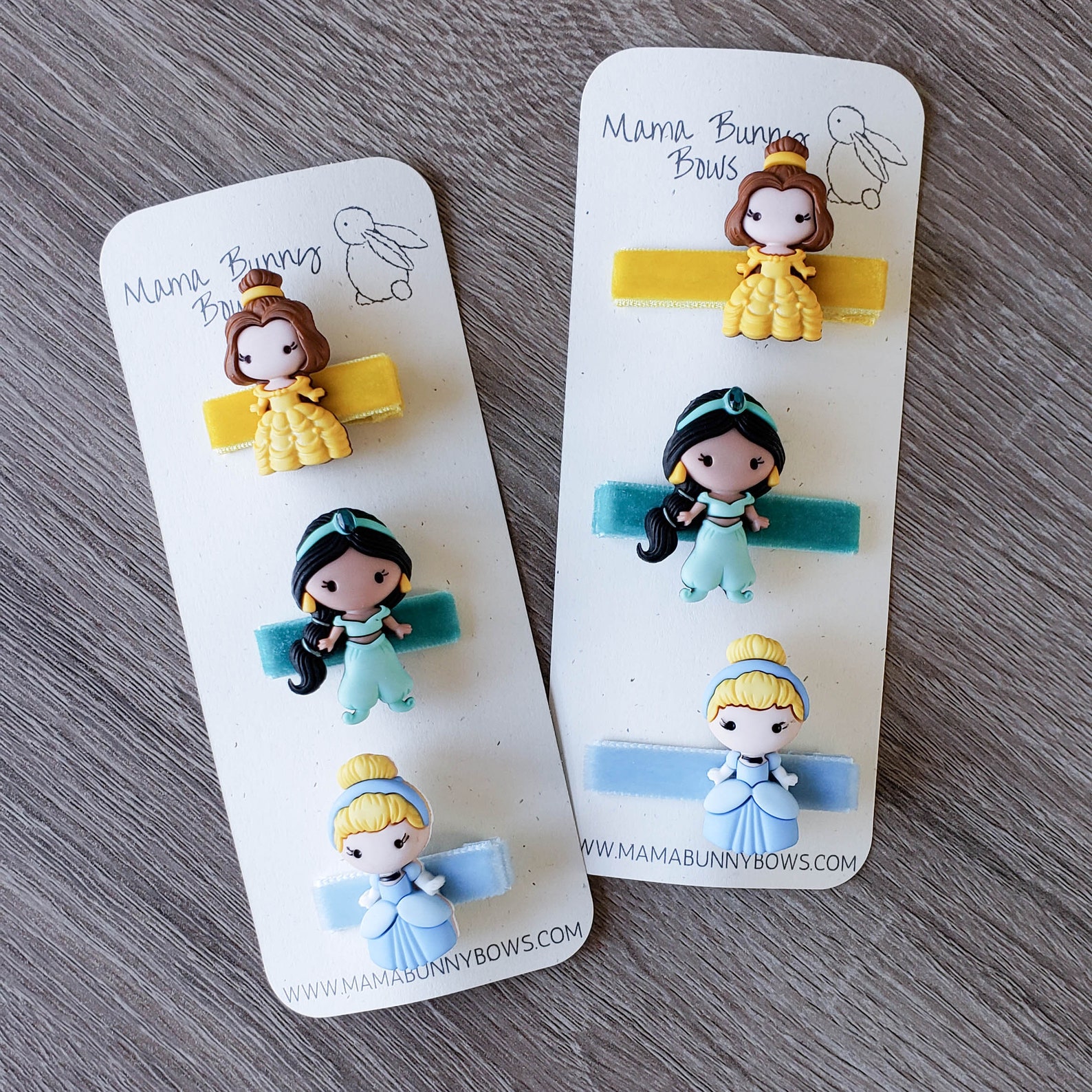 Disney Princess Hair Clips Colorful Velvet Glitter Clips - Etsy