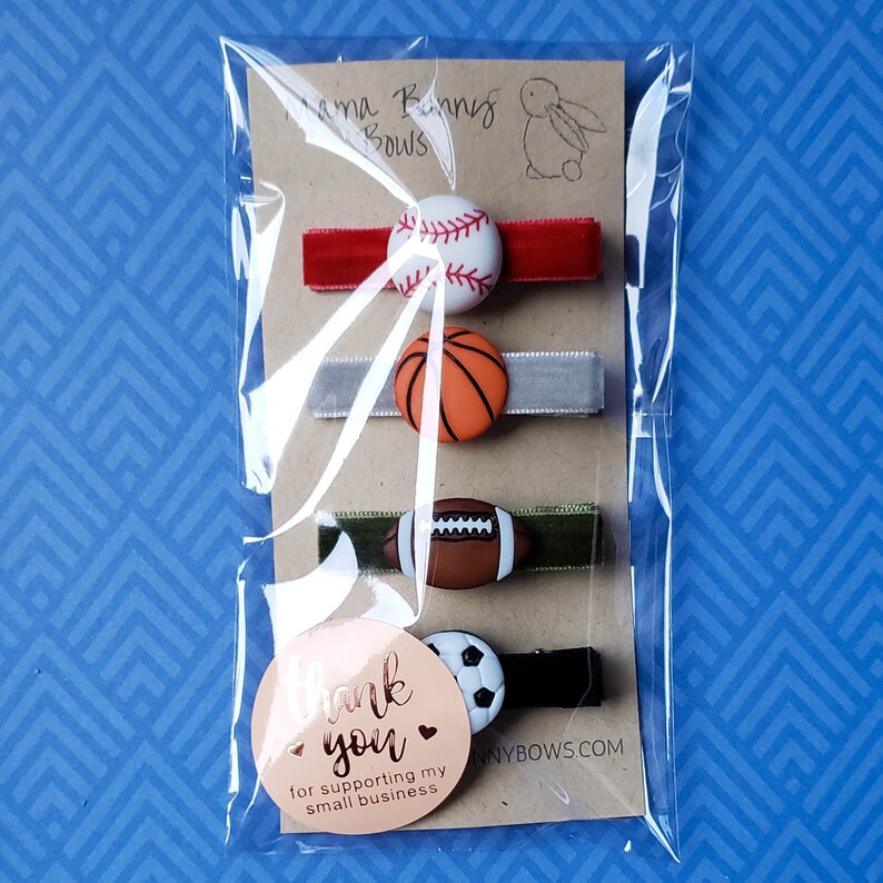 Sports Soccer Football Baseball Basketball Velvet Hair Clips, for the ...