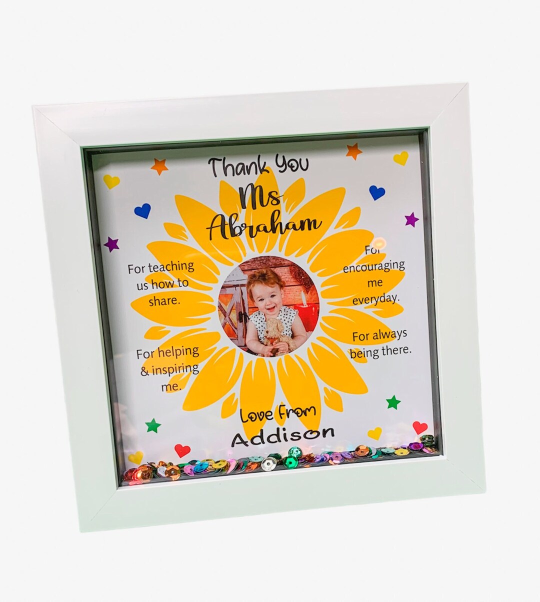 Teacher Frame Personalised Teacher Sunflower Gift Personalised End of ...