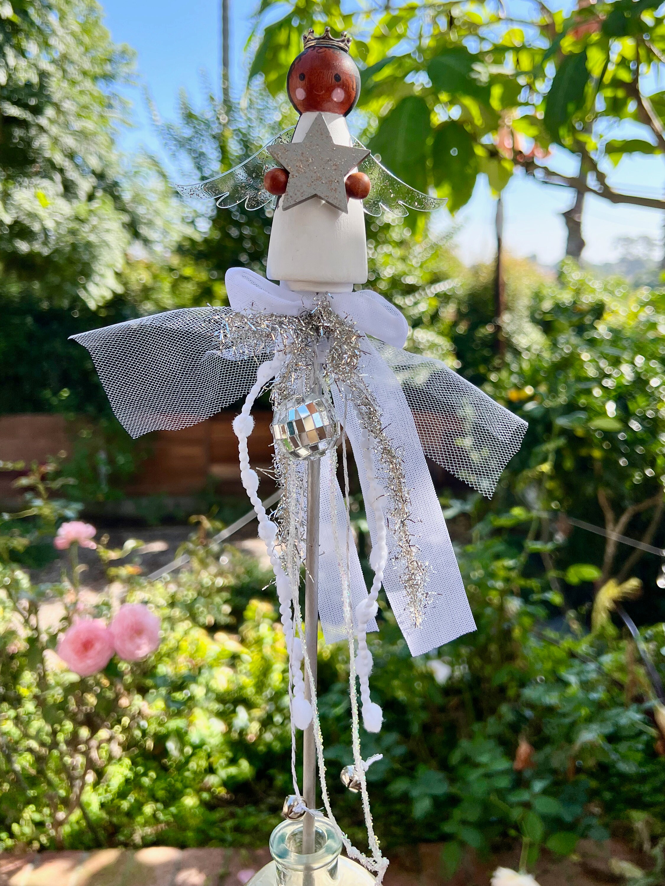 Peg Dolls, Angels, Wand Flag, Peg Doll Christmas, Christmas Decor ...