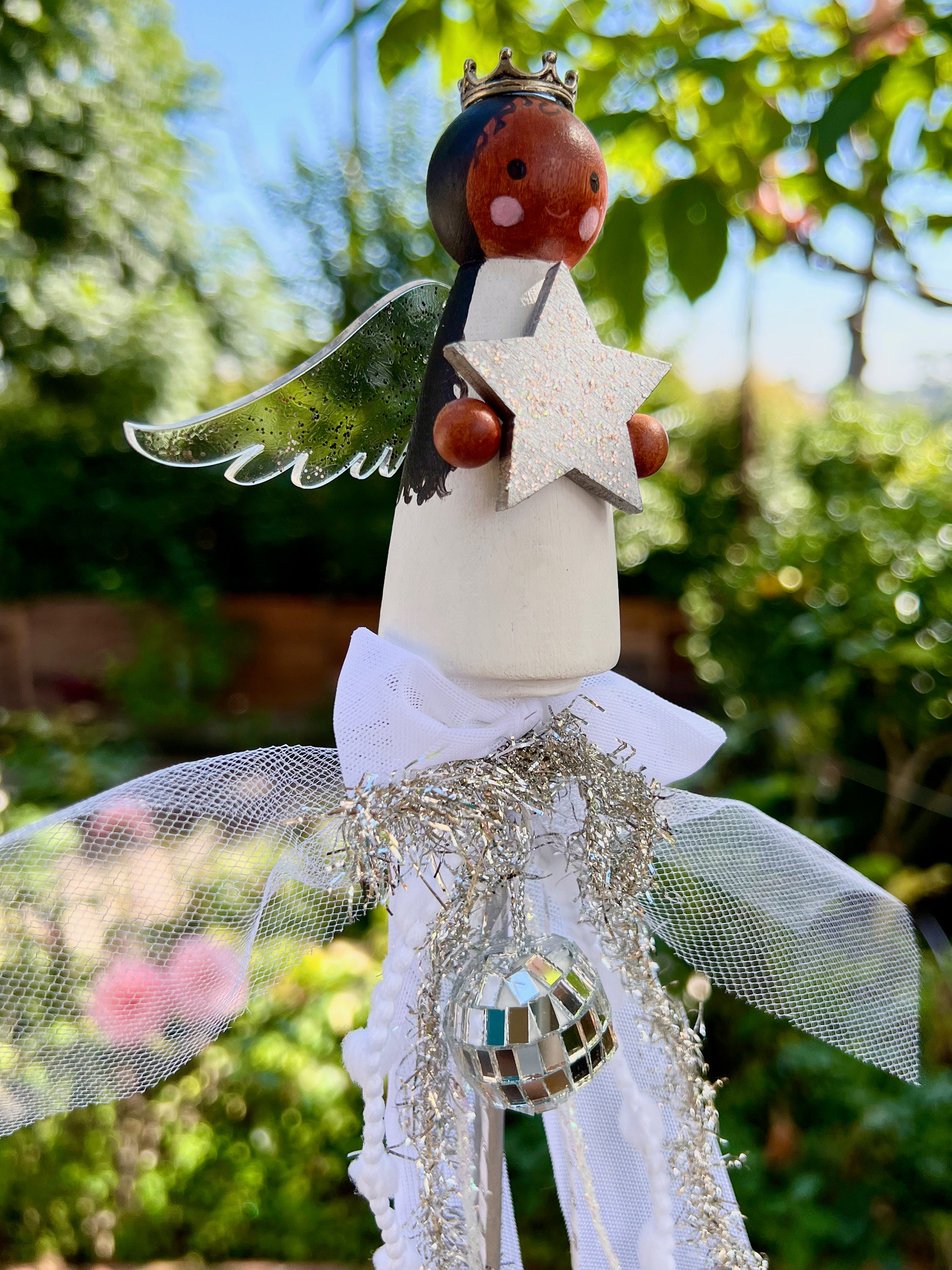 Peg Dolls, Angels, Wand Flag, Peg Doll Christmas, Christmas Decor ...