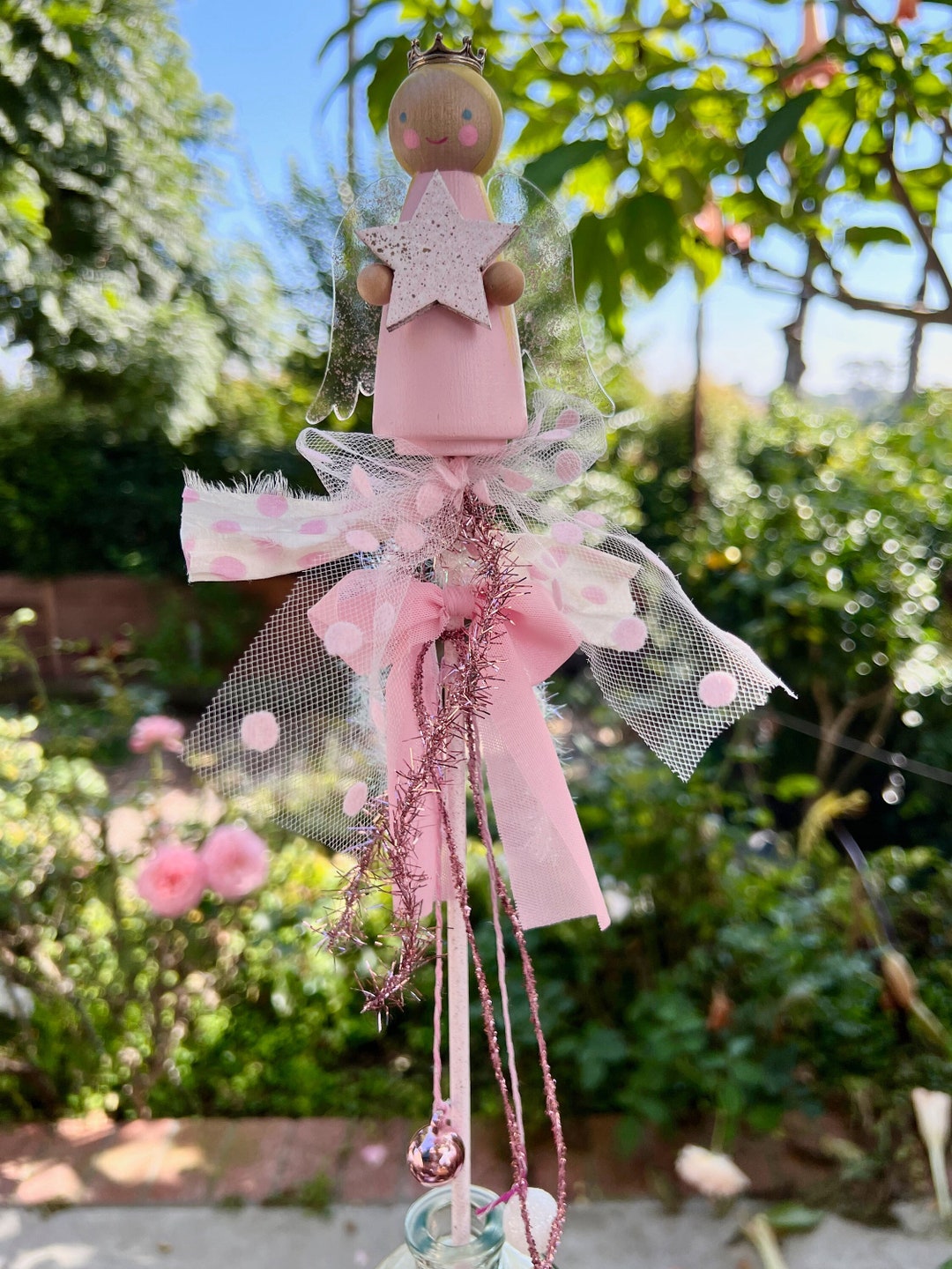 Peg Dolls, Angels, Wand Flag, Peg Doll Christmas, Christmas Decor ...