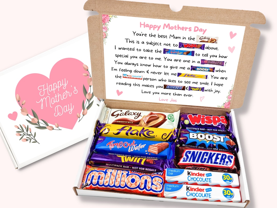 Personalised Mother's Day Chocolate Message Gift Box, Chocolate Poem ...