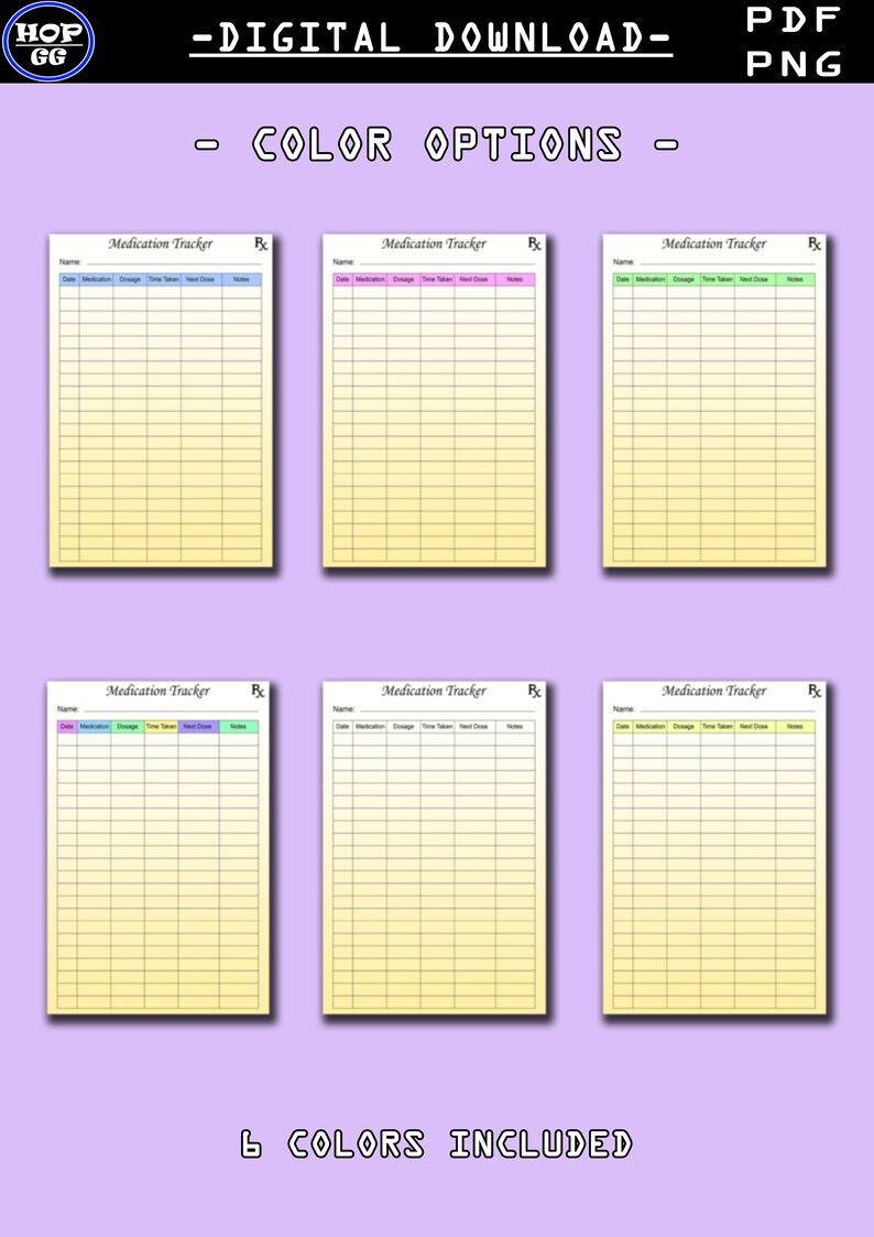 Medication Tracker Printable / Digital - Etsy