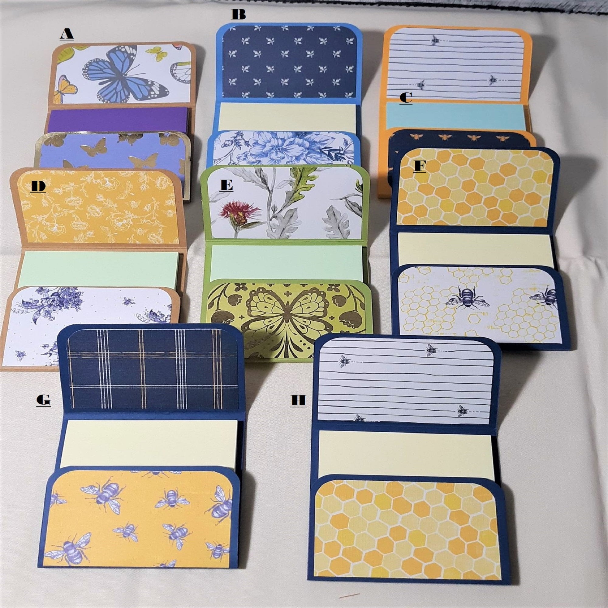 Bees & Butterflies Sticky Note Holders (3x3) Personalized Memo Pads ...