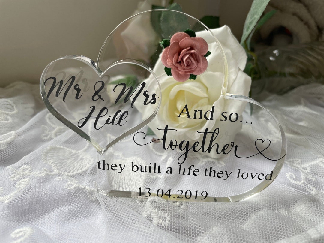 Personalised Wedding Interlocking Hearts Decoration, Wedding Gift ...