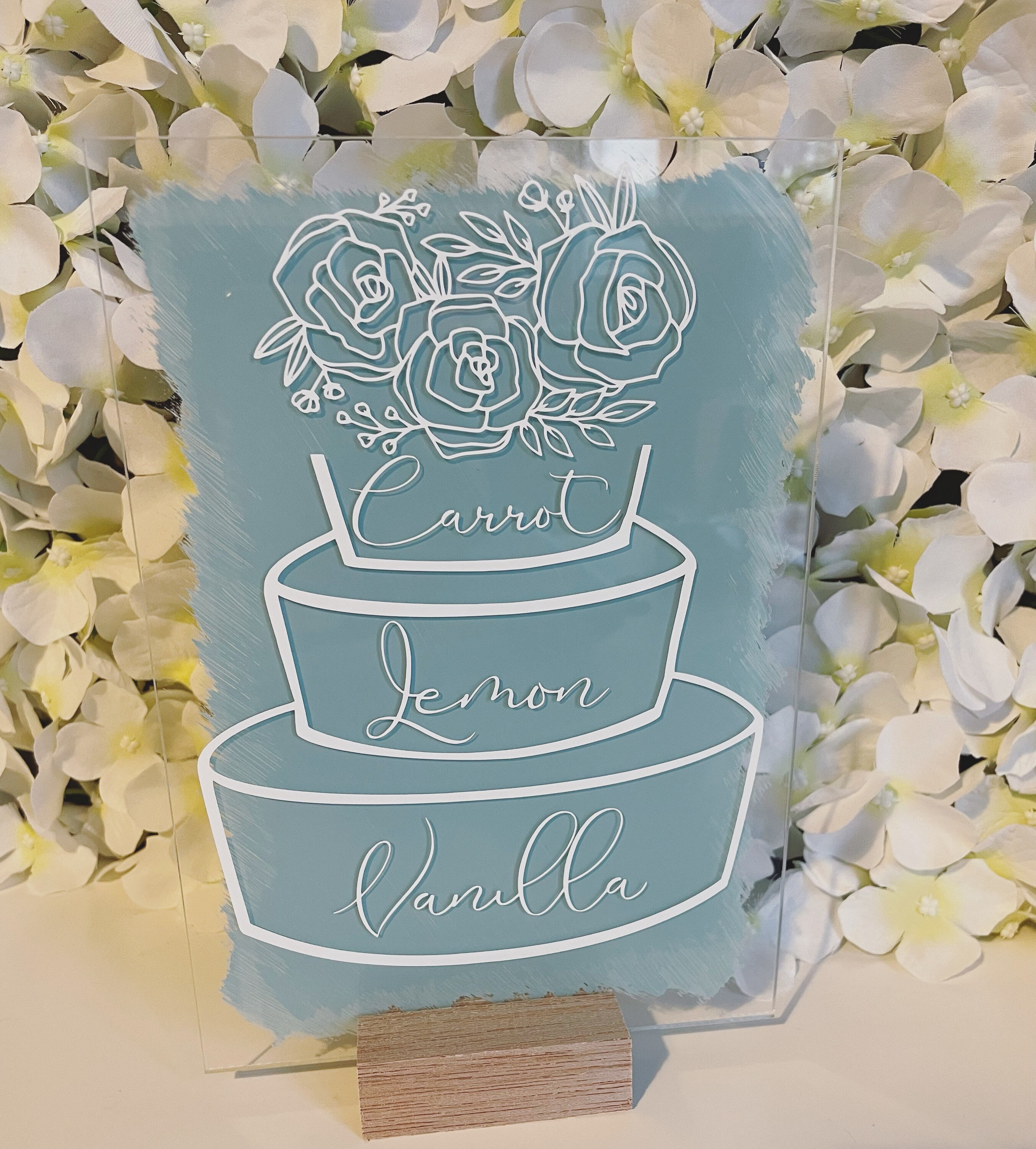 Wedding Cake Sign Cake Flavour Sign Acrylic Wedding Sign 3 - Etsy UK
