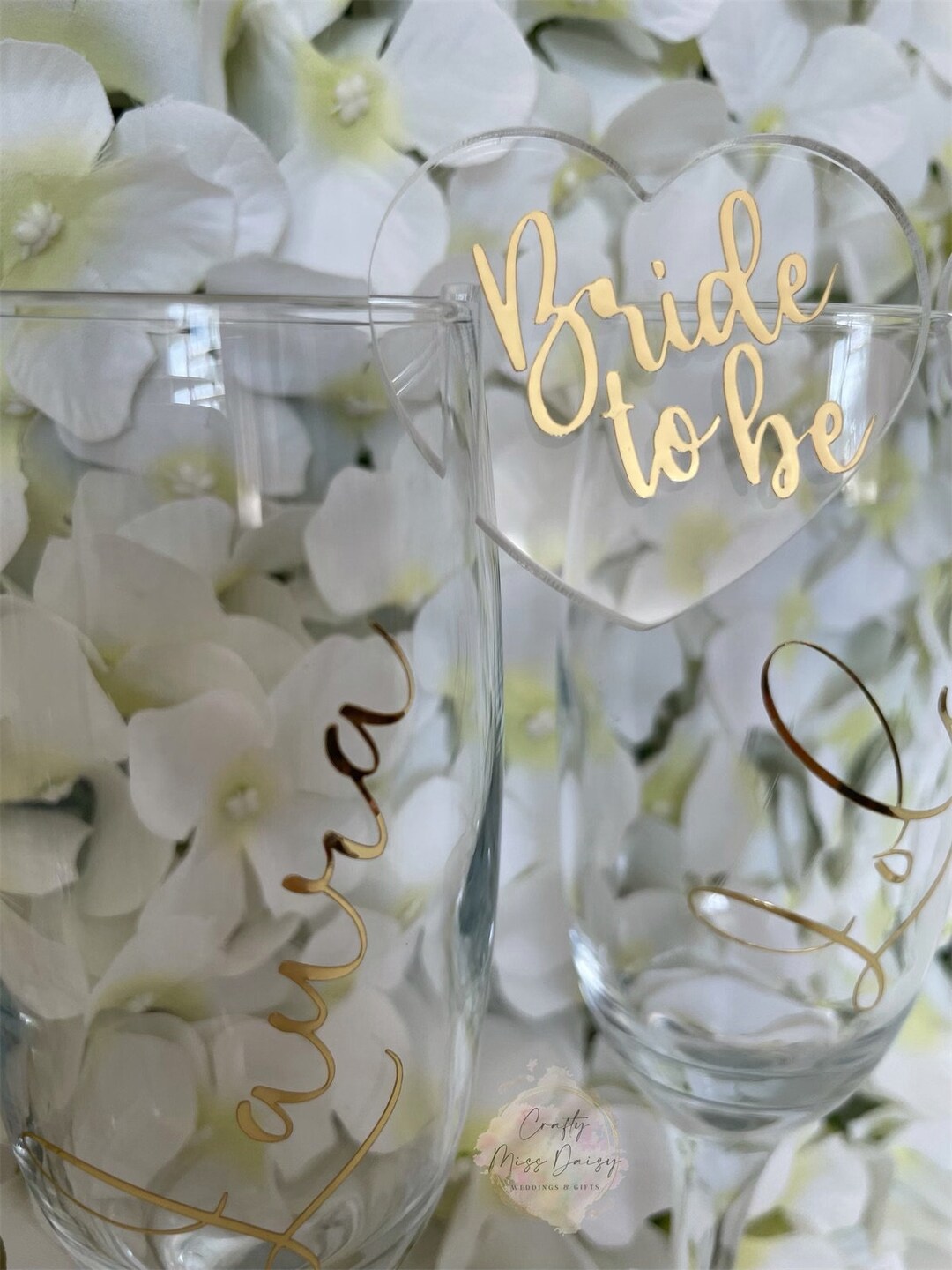 Personalised Wine/Cocktail/Champagne Glass Name Place Charms, Wedding ...
