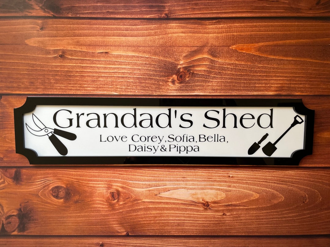 Personalised Grandad's Shed Sign Shed Sign Birthday - Etsy