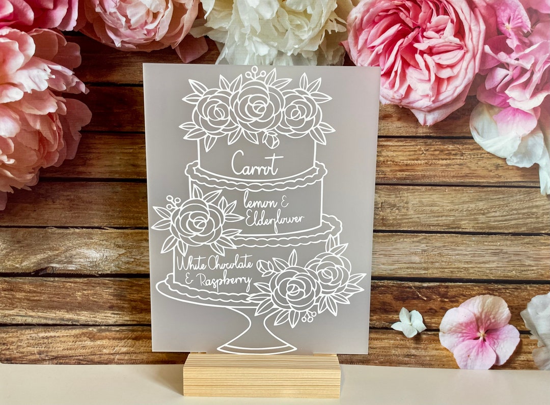 Wedding Cake Sign, Wedding Cake Menu, Cake Flavour Sign, Cake Menu Sign ...