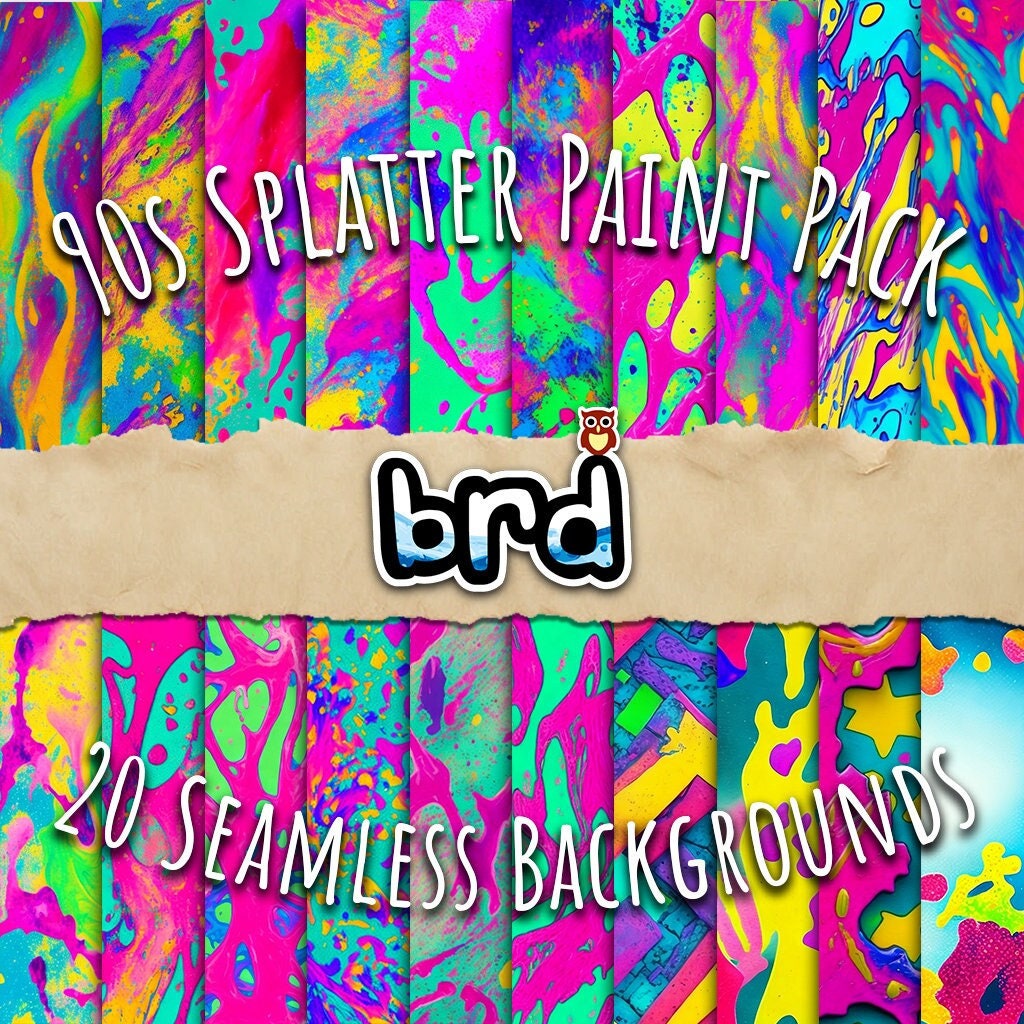 Get 20 Seamless 90s Splatter Paint Graphics for Digital Design ...