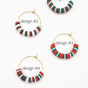 Holiday Heishi Hoop Earrings - Etsy