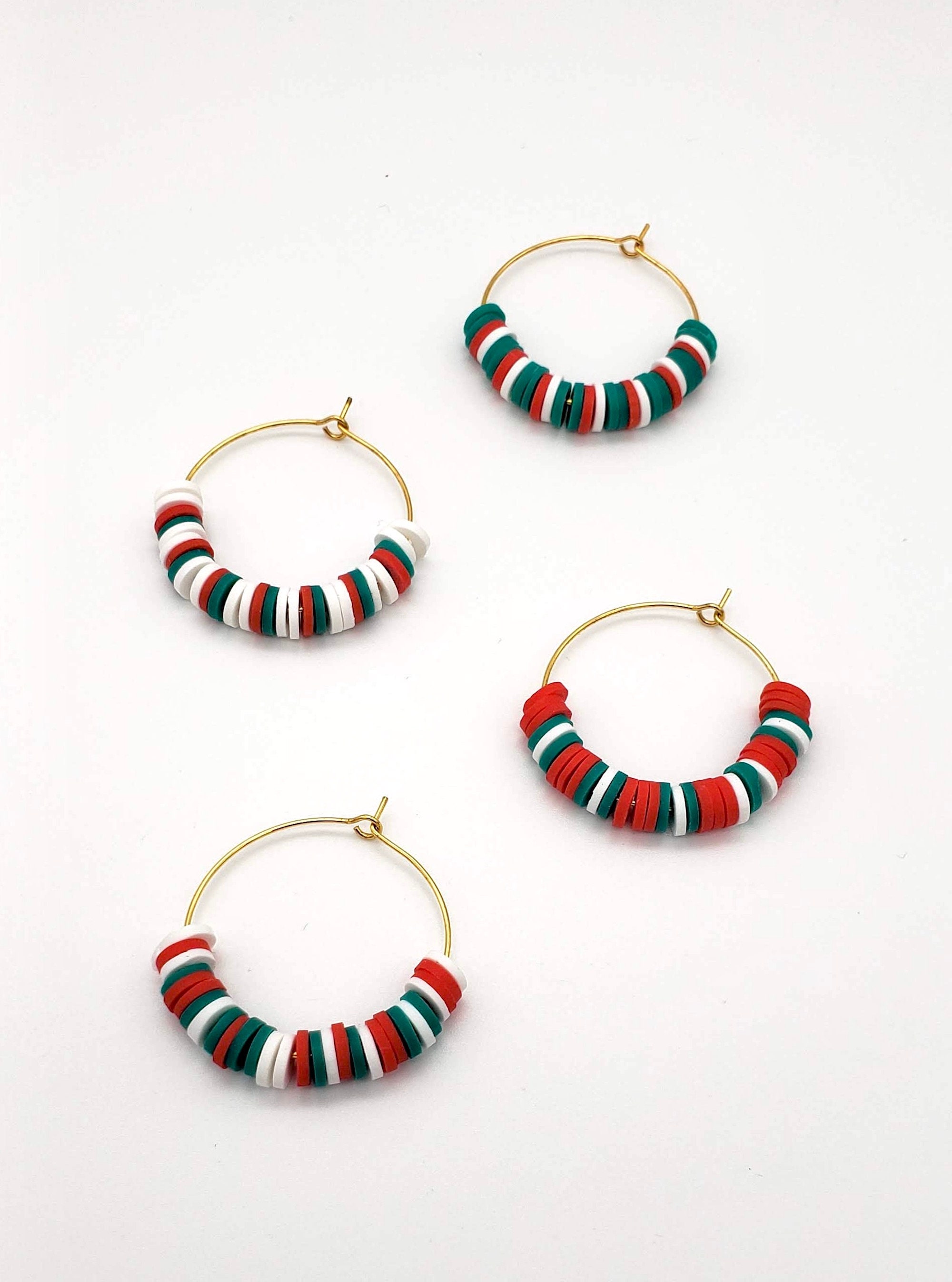 Holiday Heishi Hoop Earrings - Etsy
