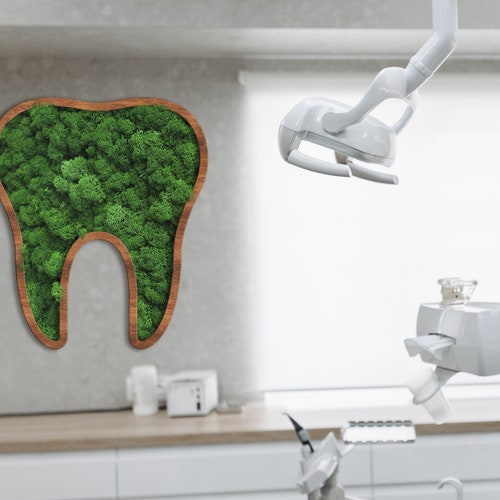 Wall Moss Tooth Dentist Office Sign Vertical Moss Art | Etsy
