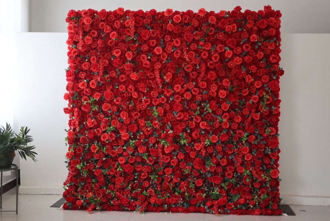 Red Flower Backdrop, Flower Backdrop for Photos, Flower Backdrop for ...