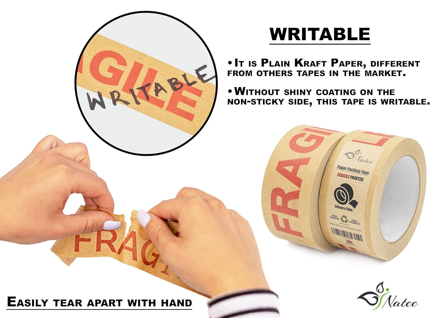 Strong Paper Packaging Tape | Eco-friendly | Fully Recyclable | Fragile ...