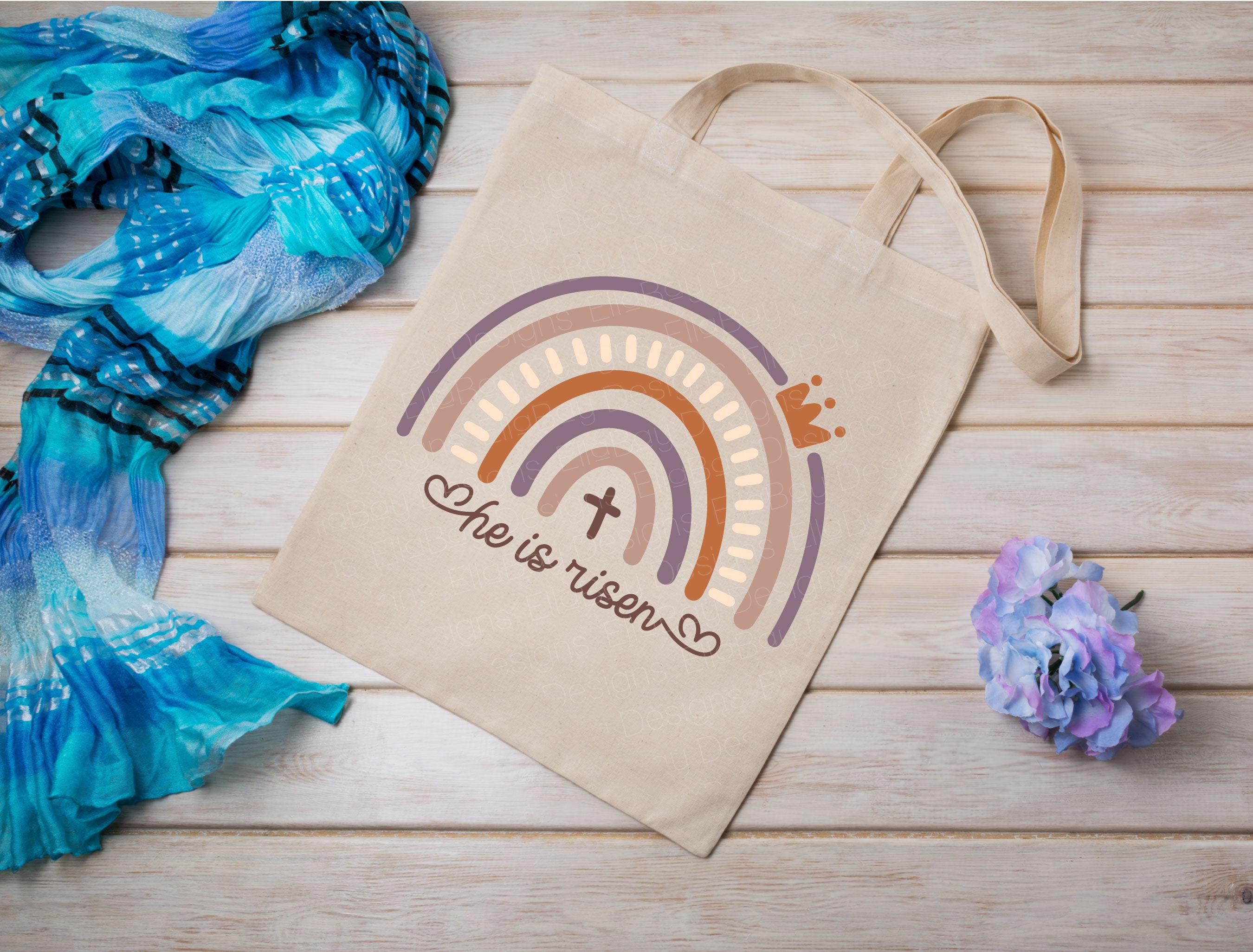 He is Risen SVG, Boho Rainbow SVG, Christian SVG, Jesus and Easter ...