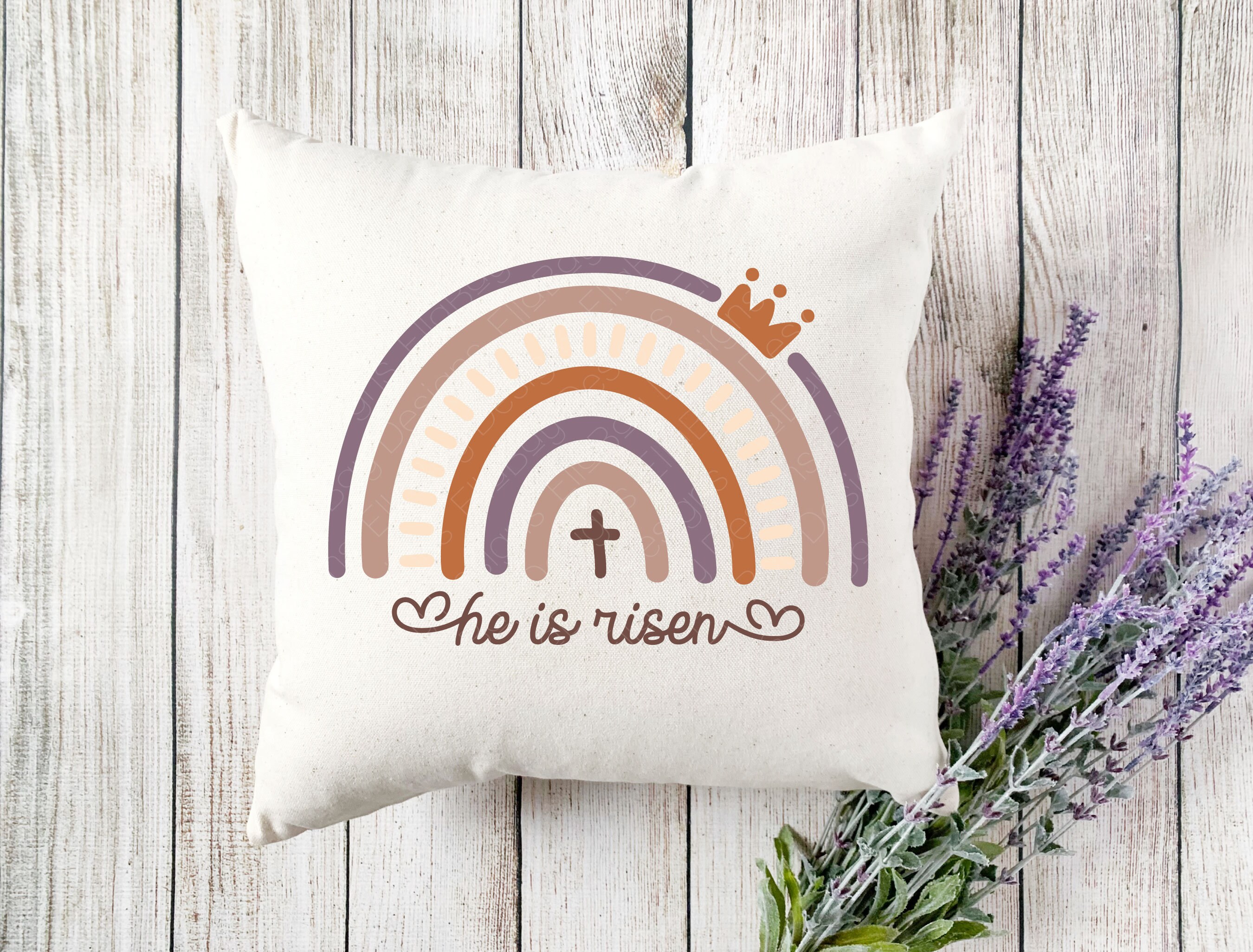 He is Risen SVG, Boho Rainbow SVG, Christian SVG, Jesus and Easter ...
