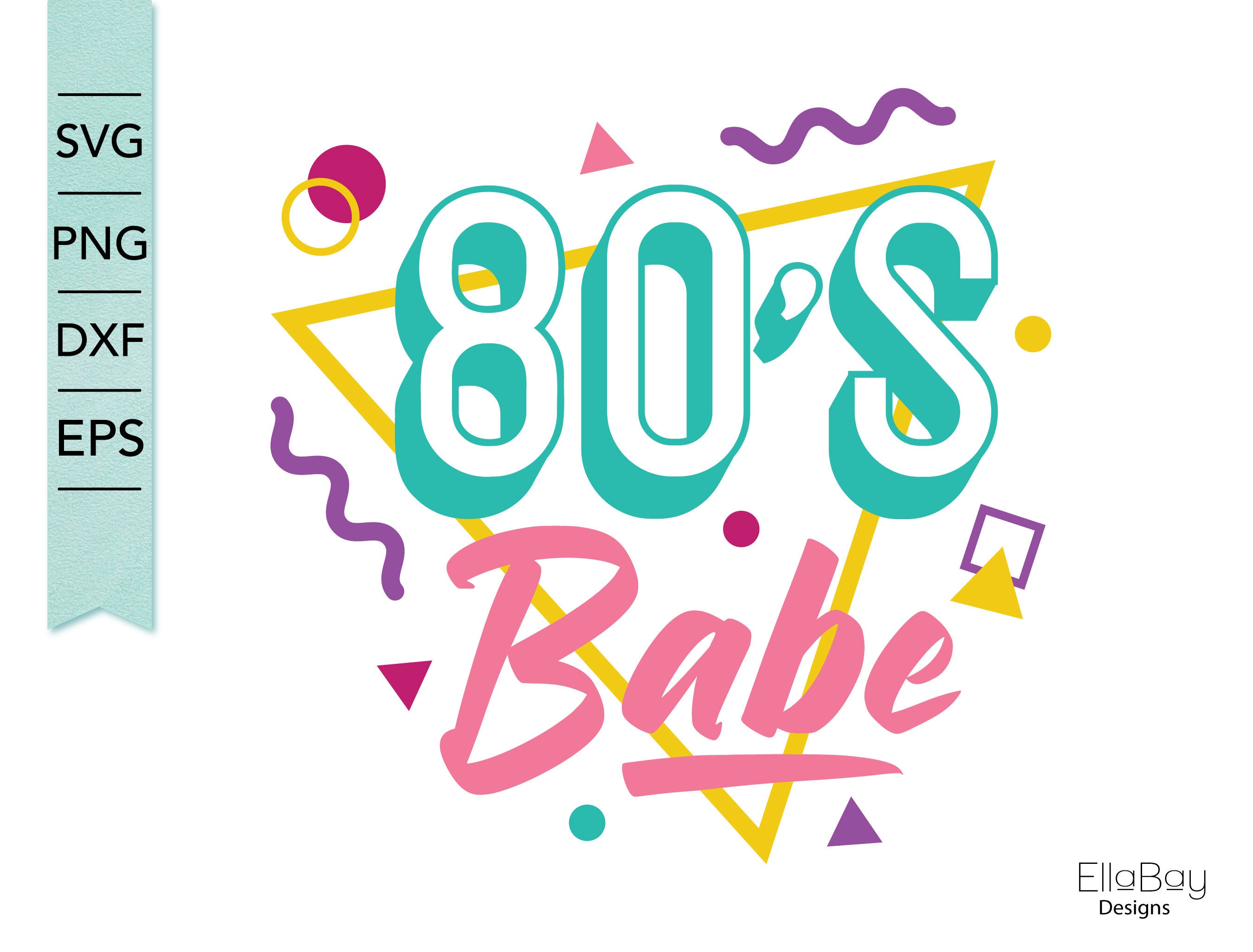 80's Babe SVG | 80's Vibe SVG | Retro Geometric Shapes SVG | I Love the ...