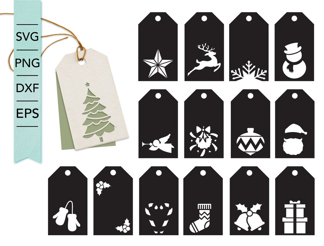Christmas Gift Tags SVG, Glowforge Stocking Tags, DIY Christmas Tags ...