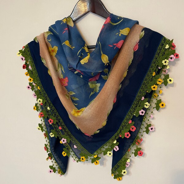 Lace Edge Scarf - Etsy