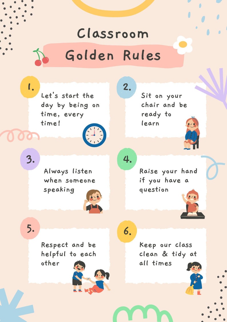 Classroom Golden Rules Poster - Etsy