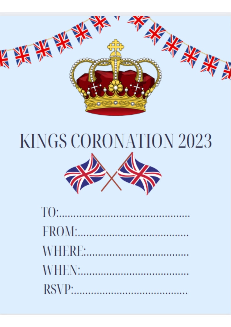 Kings Coronation Printable Invitation - Etsy