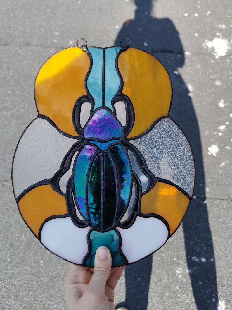 Mr Beetle Stained Glass Pattern, Window Sun Catcher, Digital Download ...