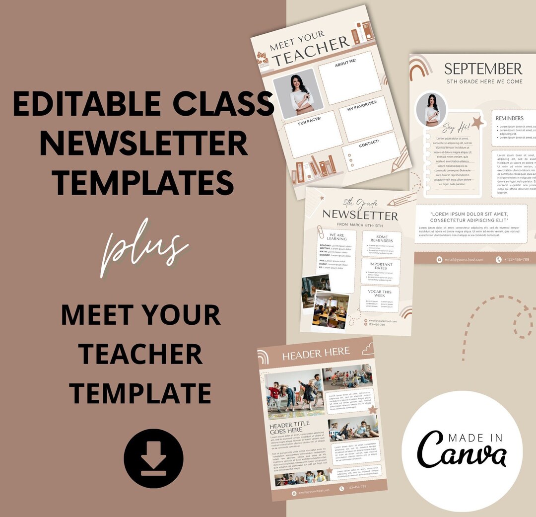 Meet the Teacher Template -editable Class Newsletter Pack Editable ...