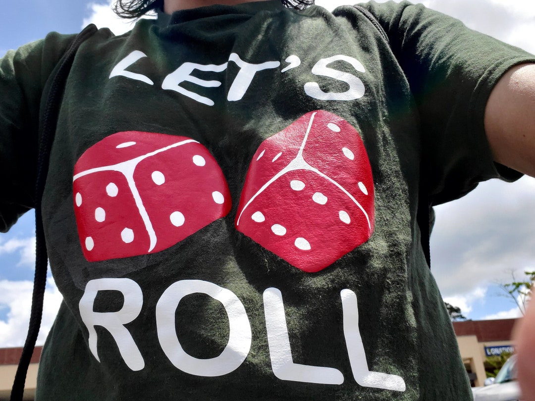 LET'S ROLL the Dice Graphic T-shirt, Dice Rolling Graphic Tee Shirt ...