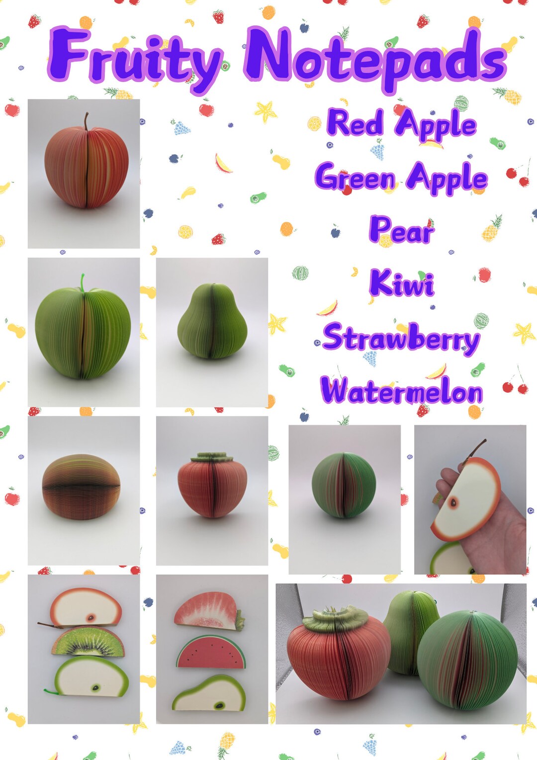 3D Fruity Notepads Memo Pads - Etsy UK